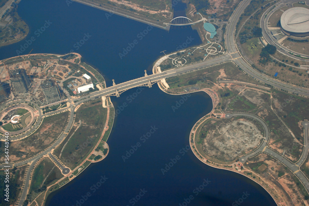 Aerial View of Putrajaya (South of Kuala Lumpur) with Seri Gemilang ...