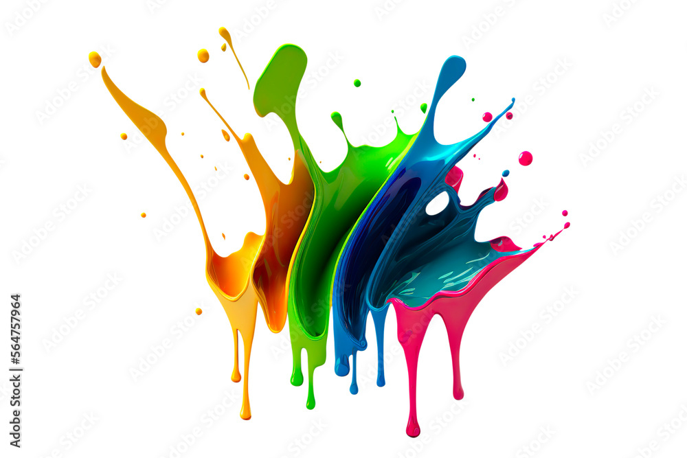 Rainbow wave. Colorful paint splash. Isolated design element on the ...