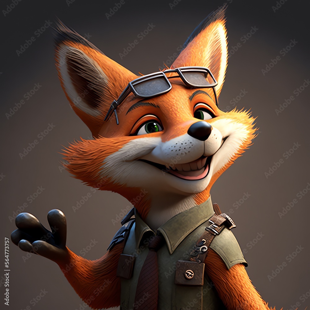 Fox cartoon. Red fox character. Fox illustration. Fox portrait ...