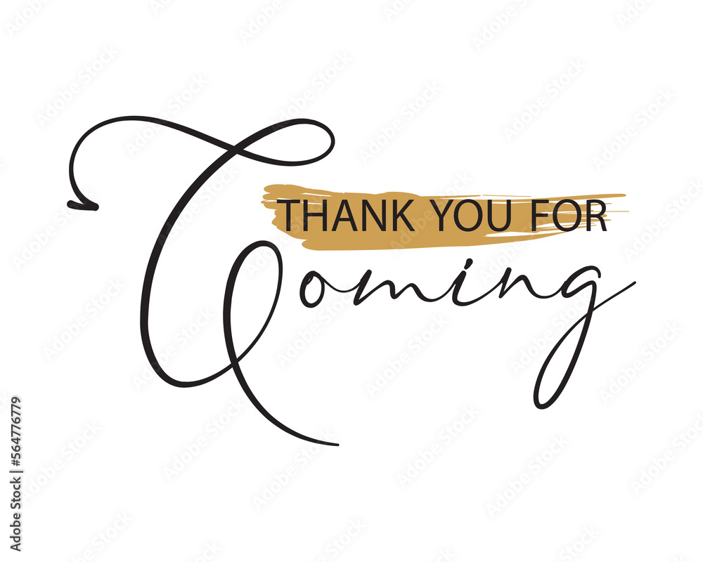 Thank you for coming quote typography font text vector artwork eps 10 ...