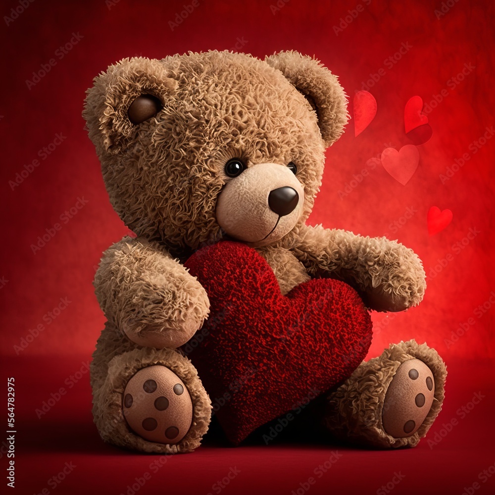 Red Teddy Bear With Heart