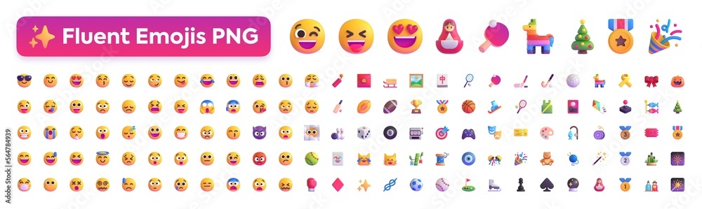Microsoft Emojis 3D icon set. Social emoji collection. Isolated ...