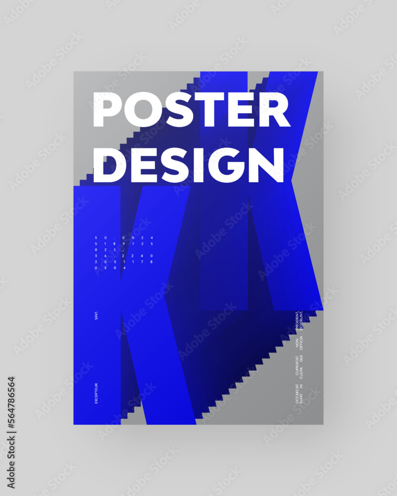 Abstract Posters Design kit. Vertical A4 format. Modern placard ...