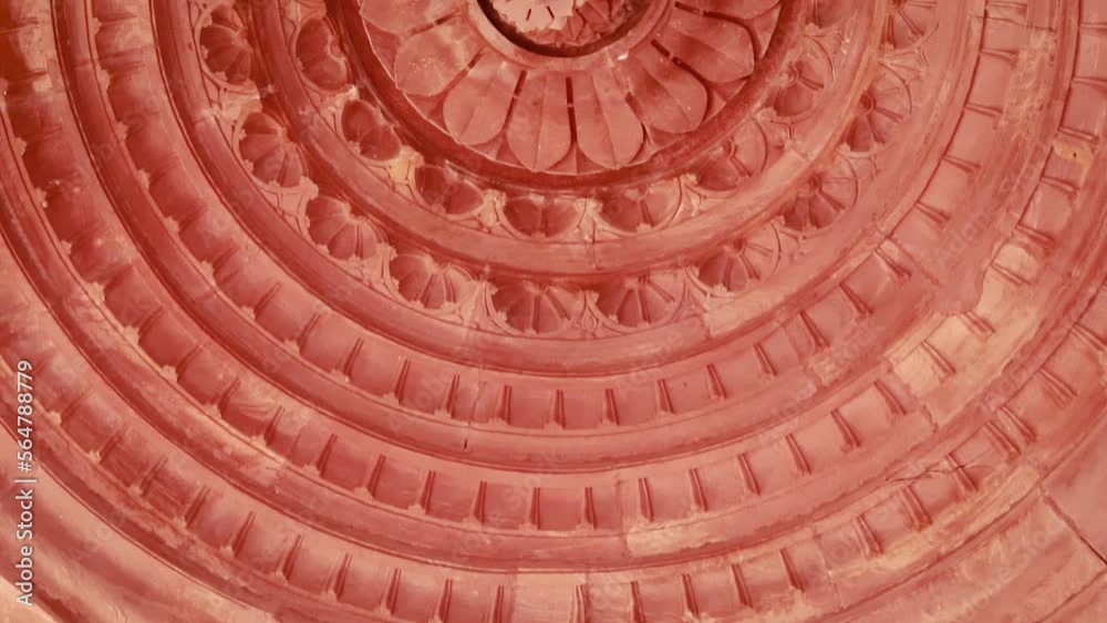 ancient hindu temple dome inside architecture from unique angle at day ...