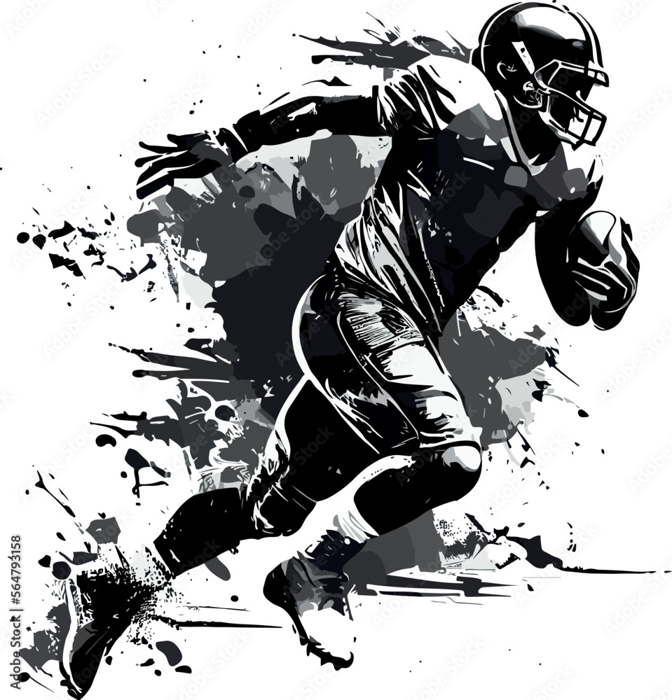 illustration of an american football player Stock Vector | Adobe Stock