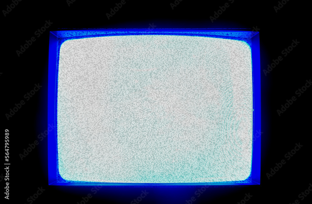 glowing kinescope of vintage tv. Glowing screen. isolated on black ...