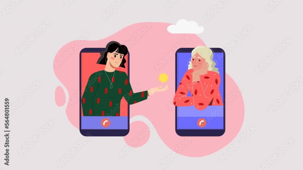 Psychological support from friend video concept. Young girl helps ...