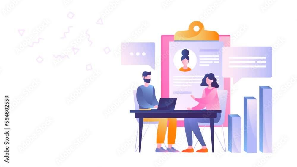 Recruitment Process video concept. Male HR manager conducts interview ...