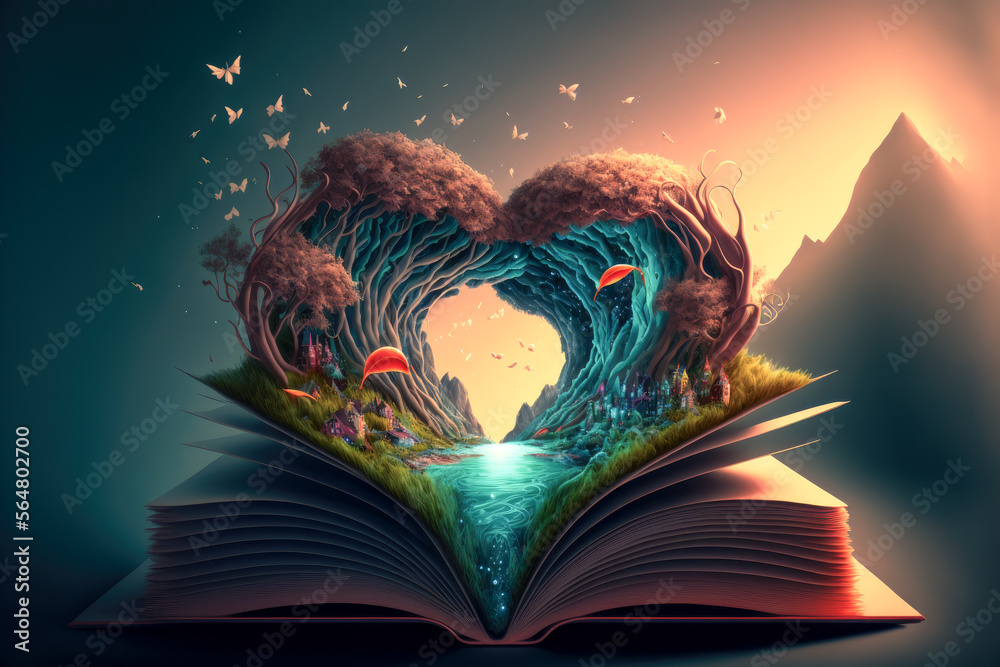 Livre ouvert sur l'imaginaire, mondes fantastiques et féériques ...