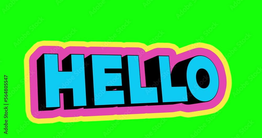 Hello 3d animated text. Word hello in 3d text. Design text element for ...