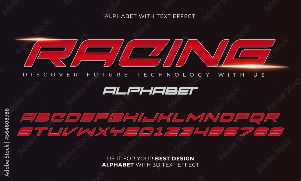 Race Font and Alphabet. Race Alphabet with Text Effect Stock Vector ...