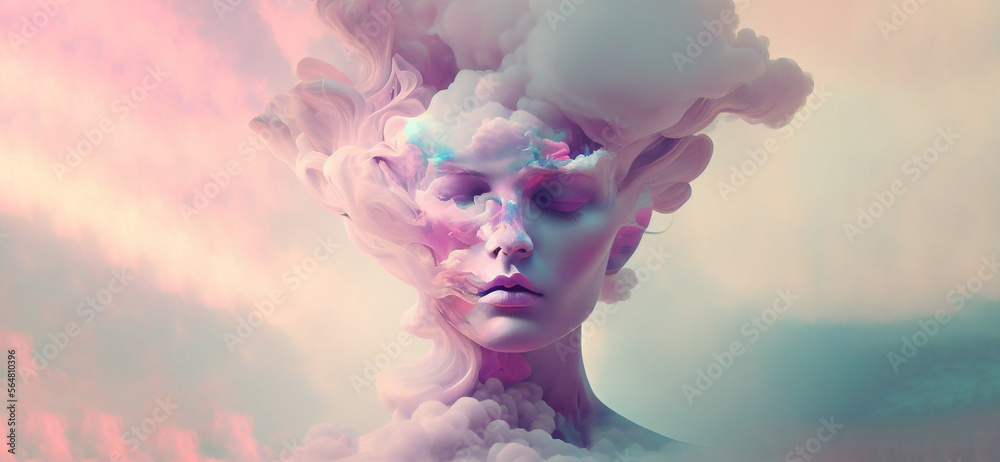 Air element woman goddess fantasy human representation. Generative AI ...