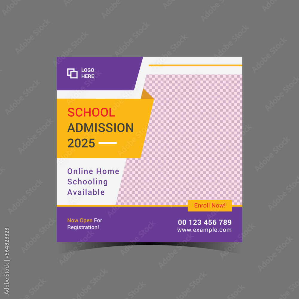 School admission social media post banner design. back to school social ...