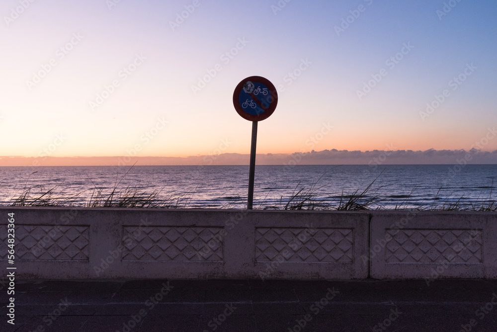 Safety sign panel on the beach Stock Photo | Adobe Stock