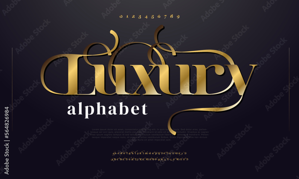 Luxury font typeface. Simple elegant abstract swash typography Stock ...