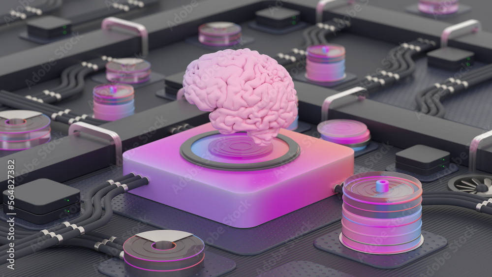 3D Brain Processor Artificial Intelligence Concept Stock Photo | Adobe ...