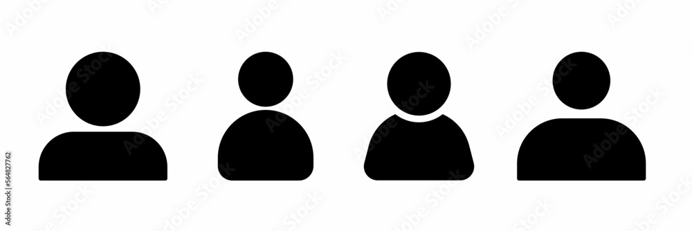 Profile icon. Black and white profile icon set. Stock vector ...