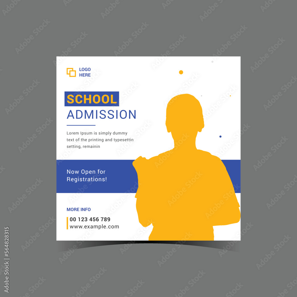School admission social media post banner design. back to school social ...