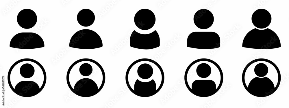 Profile icon set isolated on white background. Stock vector. Stock ...