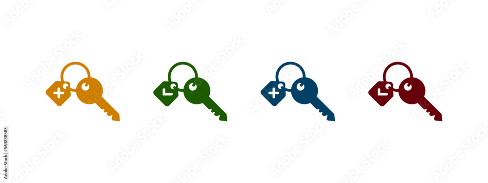 Collection of keys icon. Containing key with check mark and cross mark ...