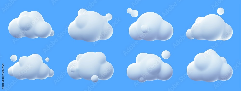 3D weather forecast icons with sun cloud rain snow, weather icons ...