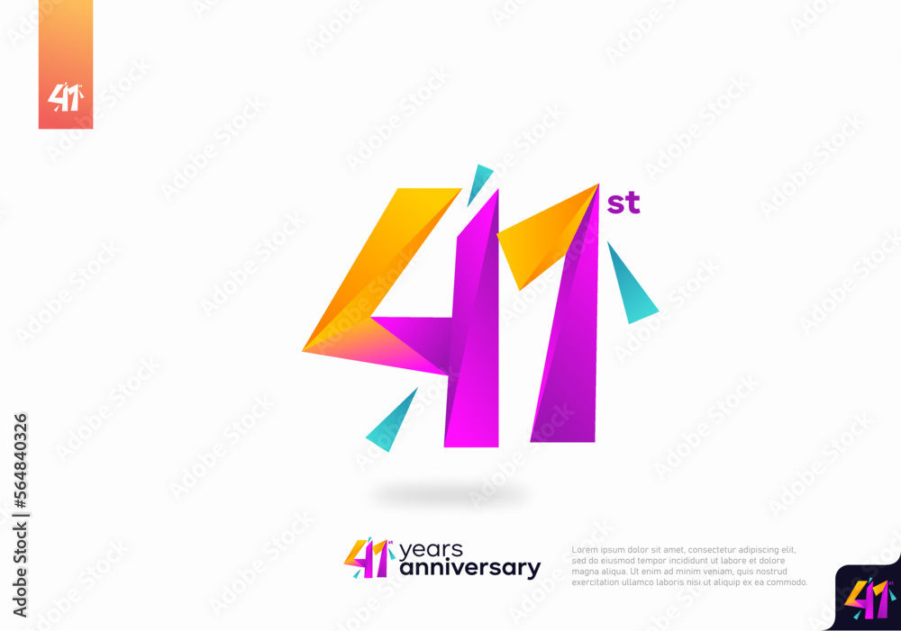 Number 41 logo icon design, 41st birthday logo number, anniversary 41 ...