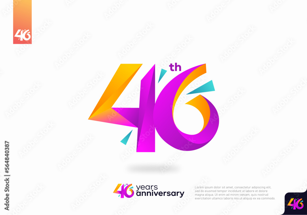 Number 46 logo icon design, 46th birthday logo number, anniversary 46 ...