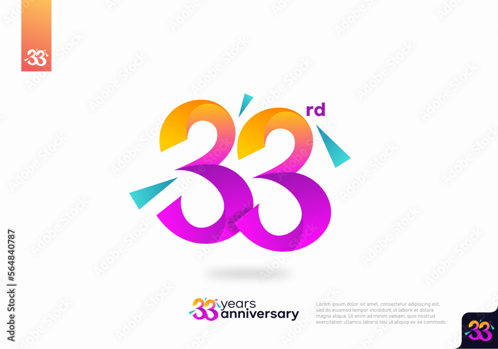 Number 33 logo icon design, 33rd birthday logo number, anniversary 33 ...