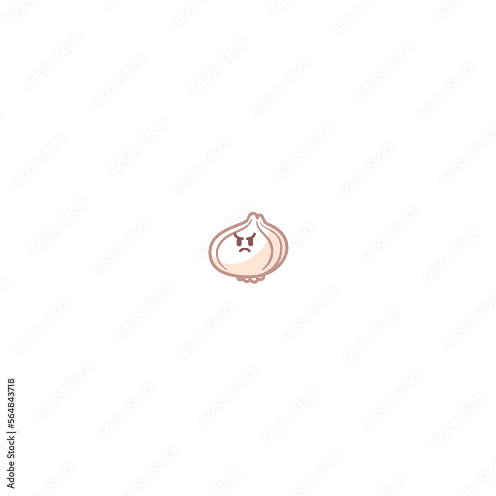 Cute Garlic Emoticon Sticker- Stock Vector | Adobe Stock