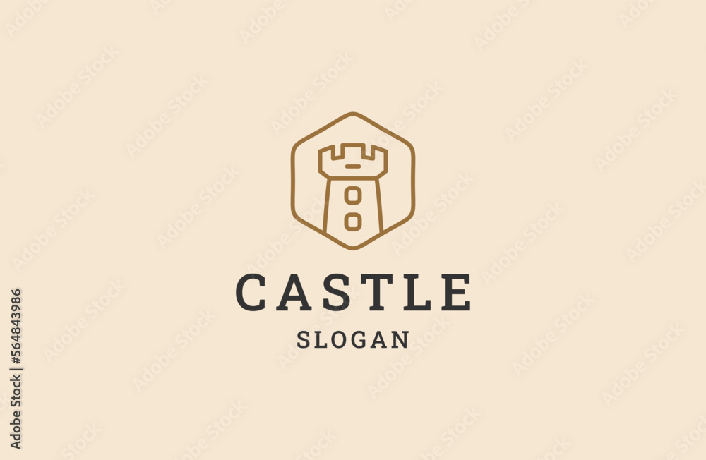 Vector logo design, Castle logo, icon, and illustration Stock Vector ...