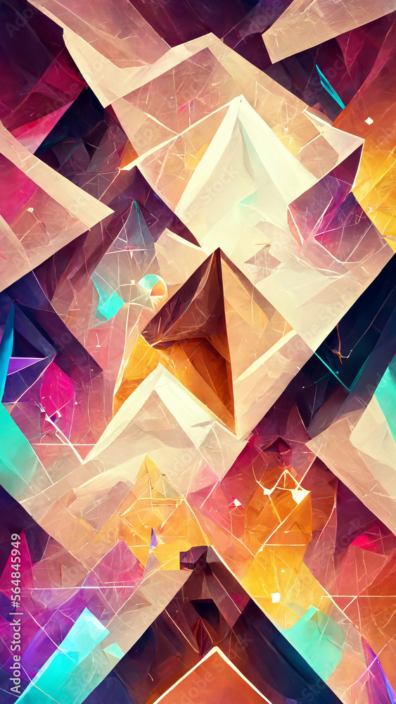 space geometric magic square background illustration Generative AI ...