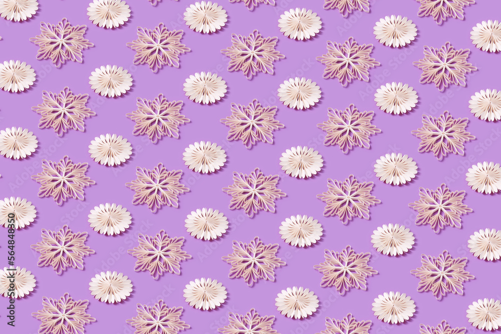 Papercraft snowflakes and flowers pattern. Stock Photo | Adobe Stock