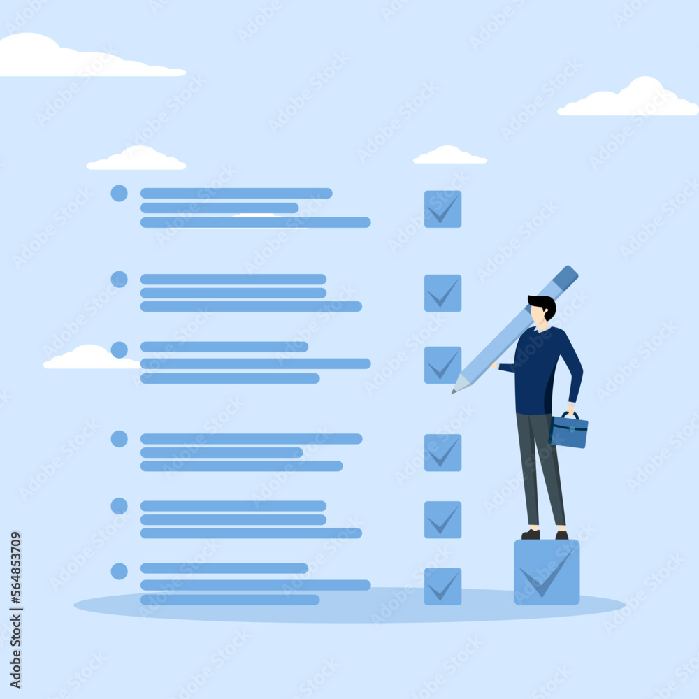 Concept of Getting things done, completing task or business achievement ...