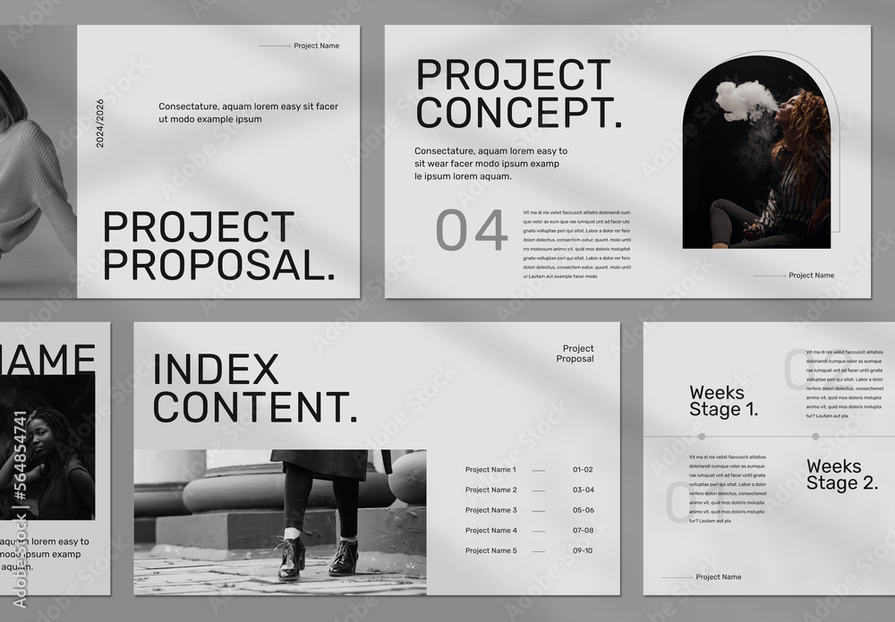 Black White Presentation Layout Stock Template | Adobe Stock