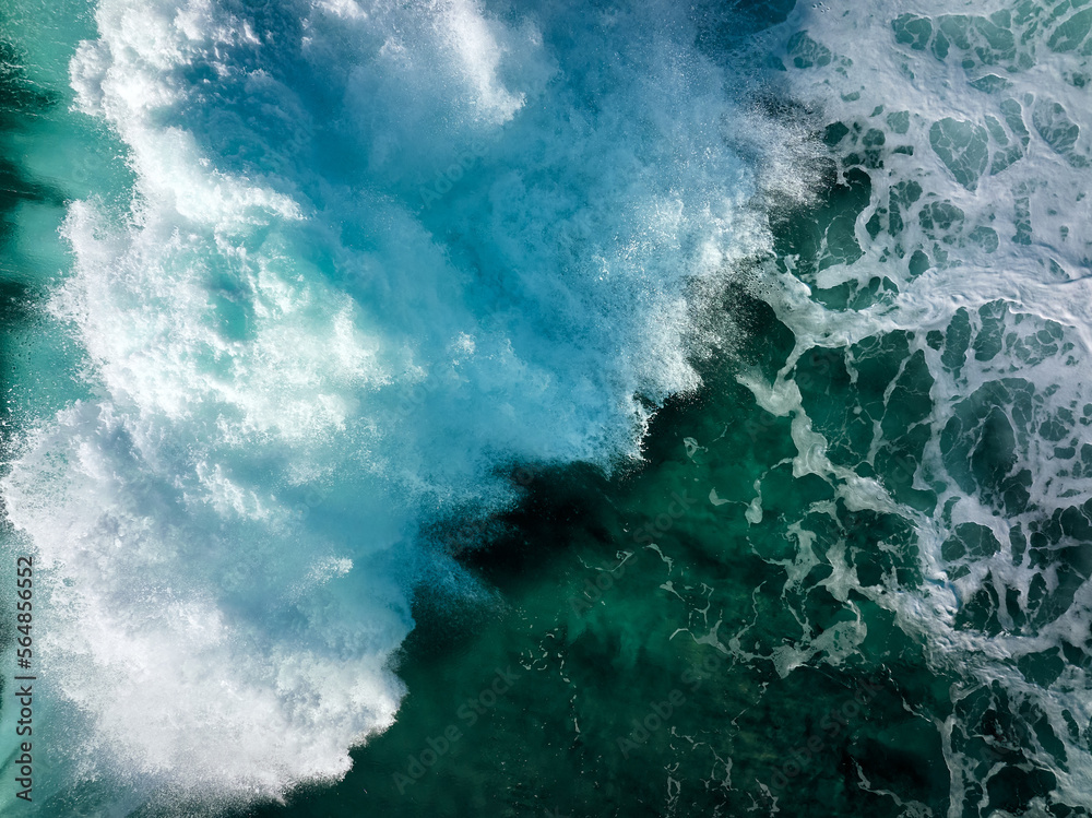 Top down view of empty ocean wave Stock Photo | Adobe Stock
