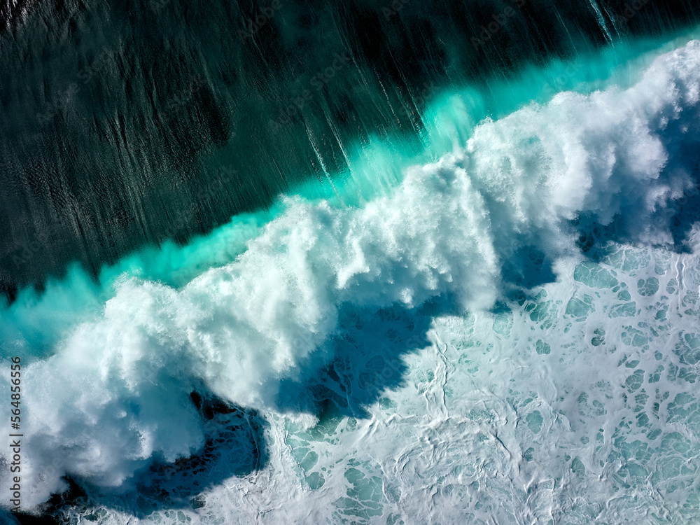 Top down view of empty ocean wave Stock Photo | Adobe Stock