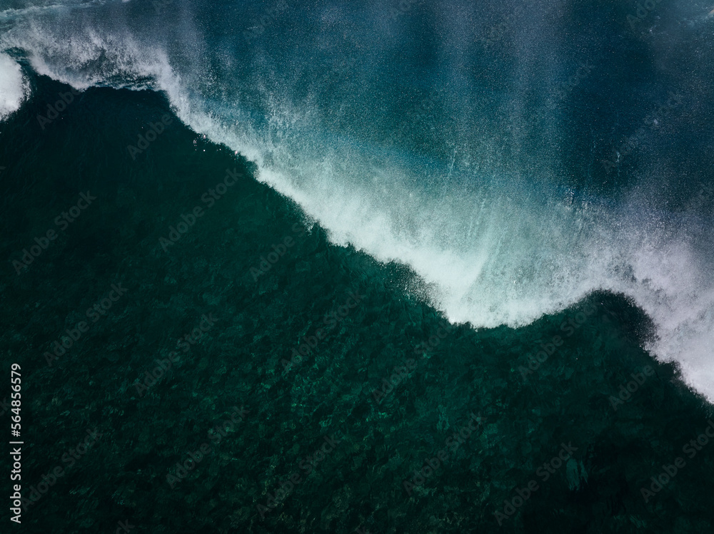 Top down view of empty ocean wave Stock Photo | Adobe Stock