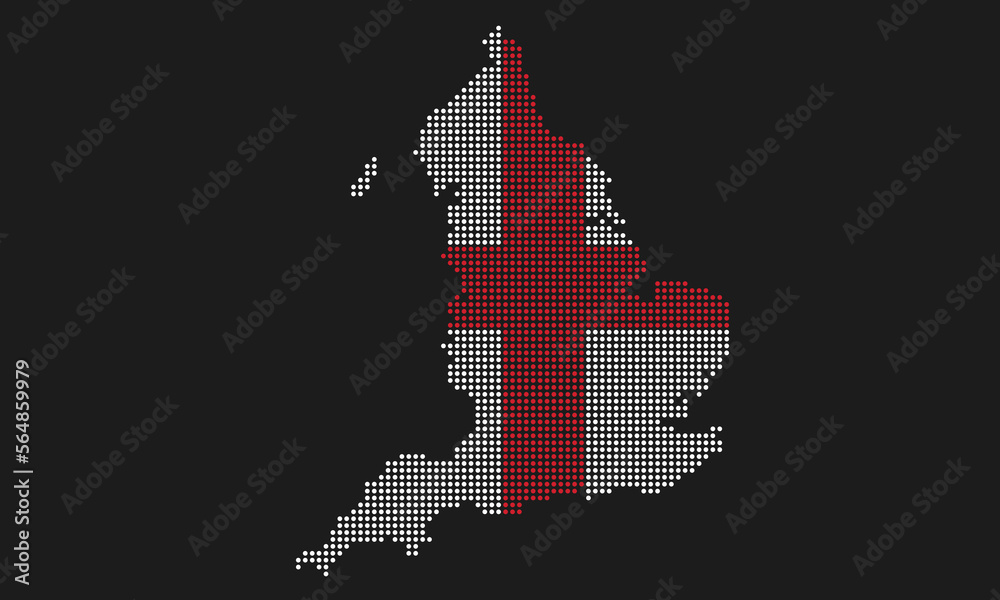 England dotted map flag with grunge texture in mosaic dot style ...