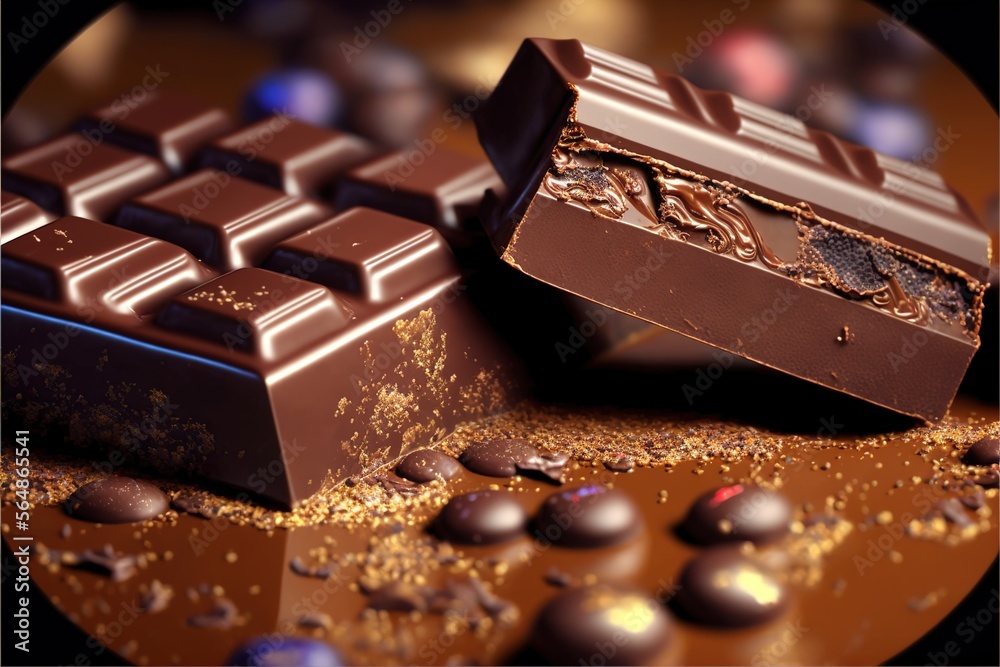 Chocolate bar selection as wallpaper, multifaceted and creamy created ...
