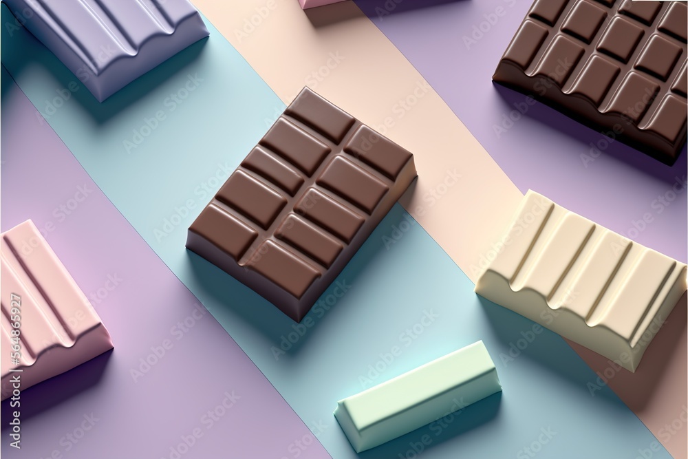 Chocolate bar selection as wallpaper, multifaceted and creamy created ...