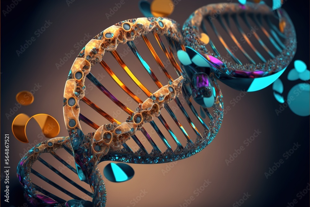 DNA Model in a medical laboratory created with generative ai technology ...