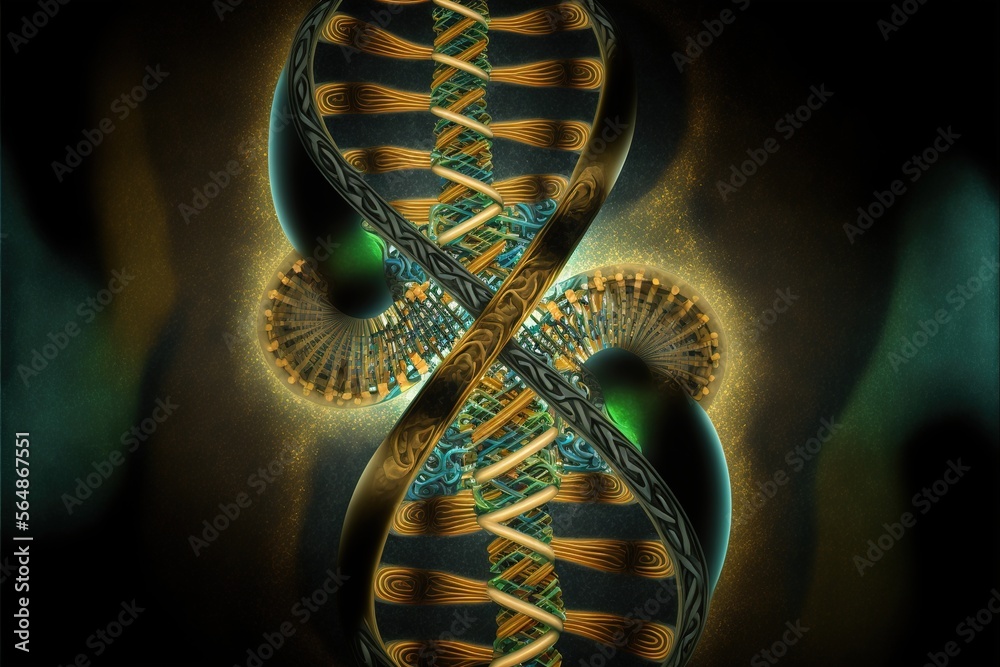 DNA Model in a medical laboratory created with generative ai technology ...