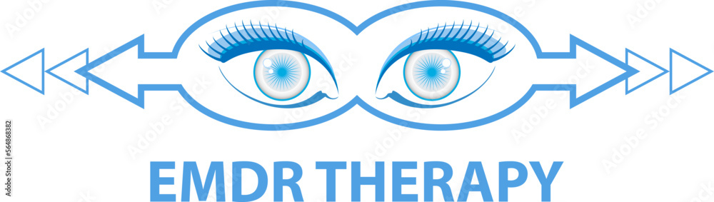 Eye Movement Desensitization Reprocessing (EMDR) therapy concept. A ...