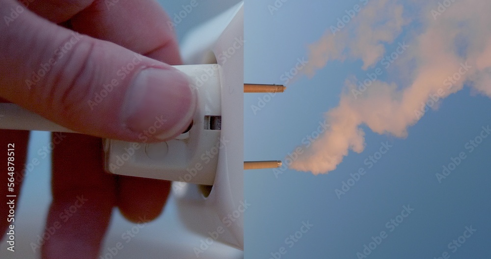 Plug electric appliance cable: chimney smoke, energy, carbon emissions ...