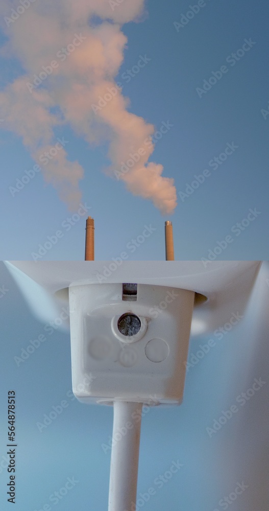 Plug electric appliance cable: chimney smoke, energy, carbon pollution ...