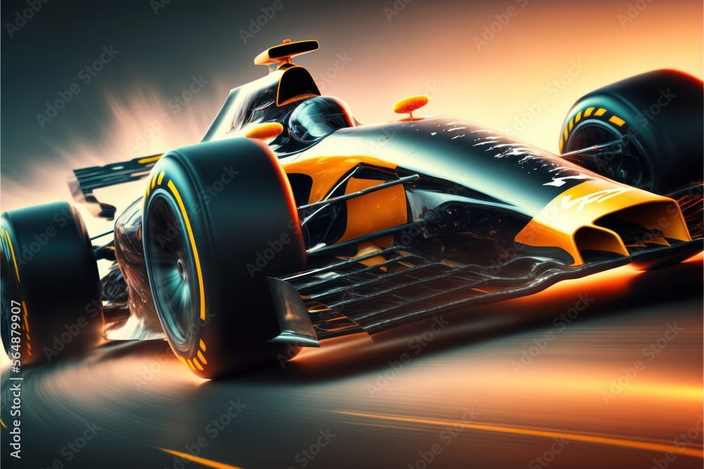 Futuristic Racing Car, Racing to the finish, concept art, digital ...