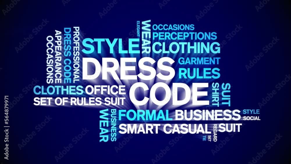 Dress Code animated tag word cloud;text design animation kinetic ...
