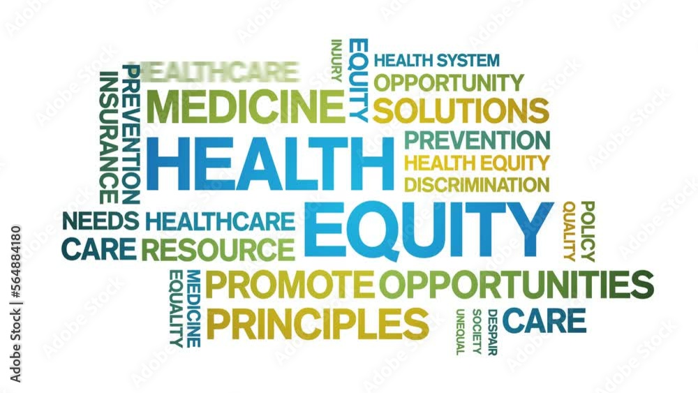 Health Equity animated tag word cloud;text design animation kinetic ...