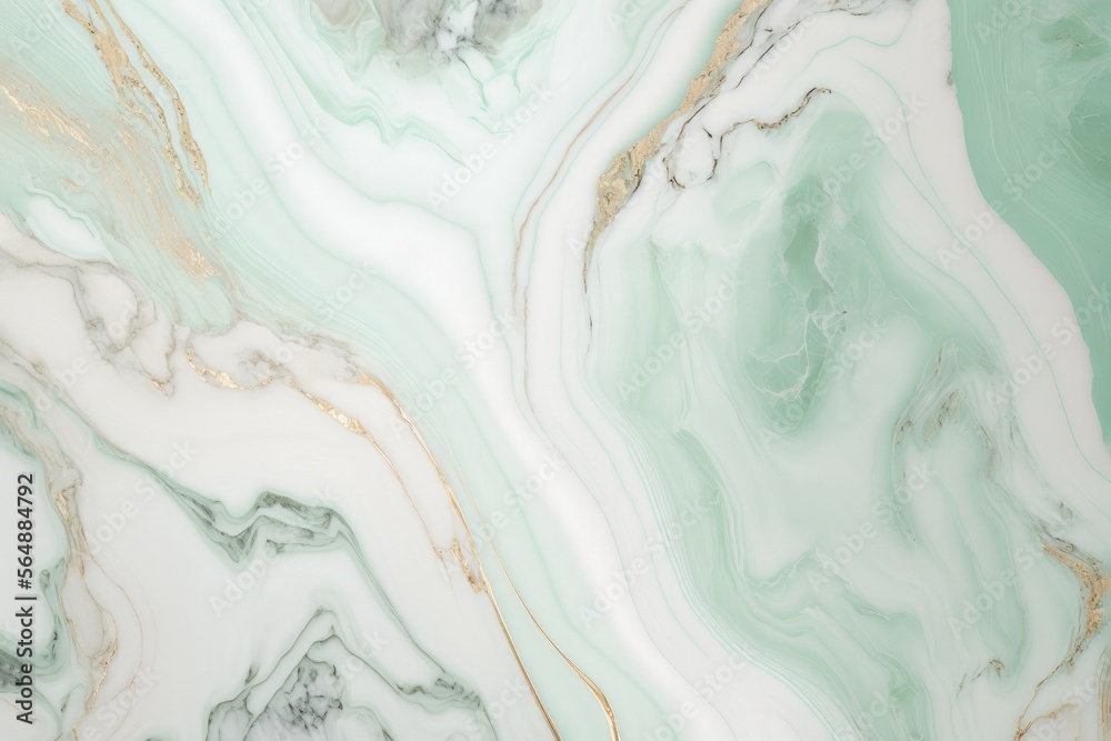 flowy, green marble background with gold streaks, generative ai ...