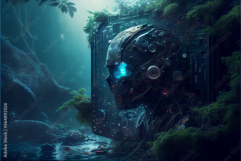 Abstract technology wallpaper. generative ai Stock Illustration | Adobe ...